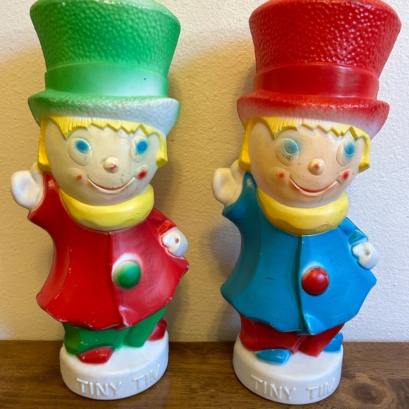 Empire | Holiday | Vintage Blow Mold Christmas Decor Tiny Tim Set Of 2 ...